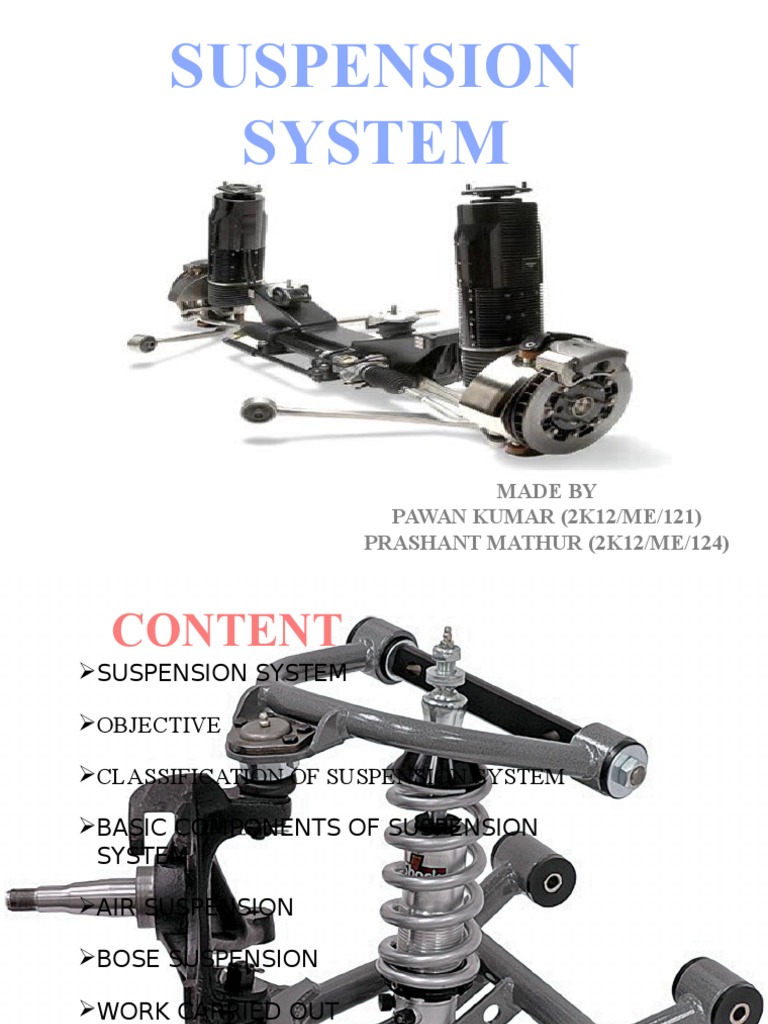 Suspension System Presentation by Prashant Mathur | PDF | Suspension ...