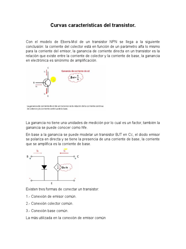 Curvas Características del Transistor BJT | PDF | Transistor de unión ...