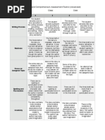 Beginner Listening Assessment Rubric | PDF | Learning | Cognition