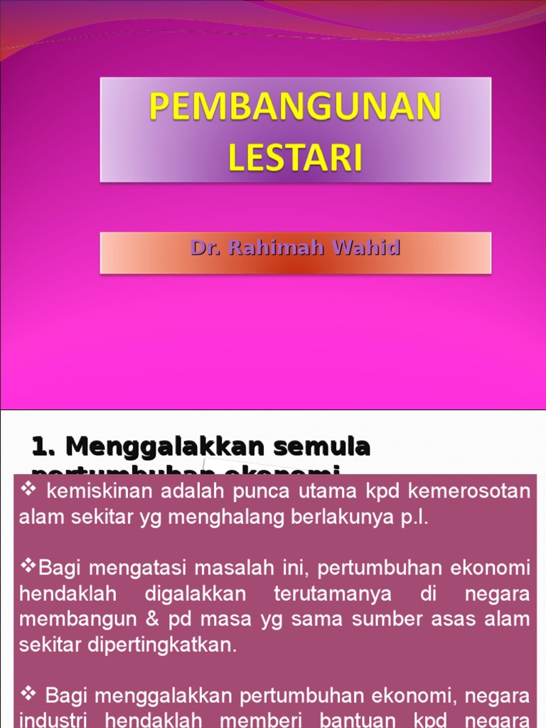 Prinsip Pembangunan Lestari | PDF