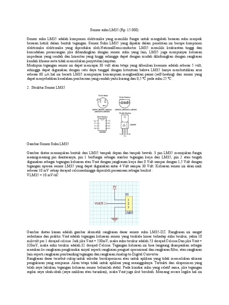 Sensor Suhu LM35 Dan Pengertiannya | PDF