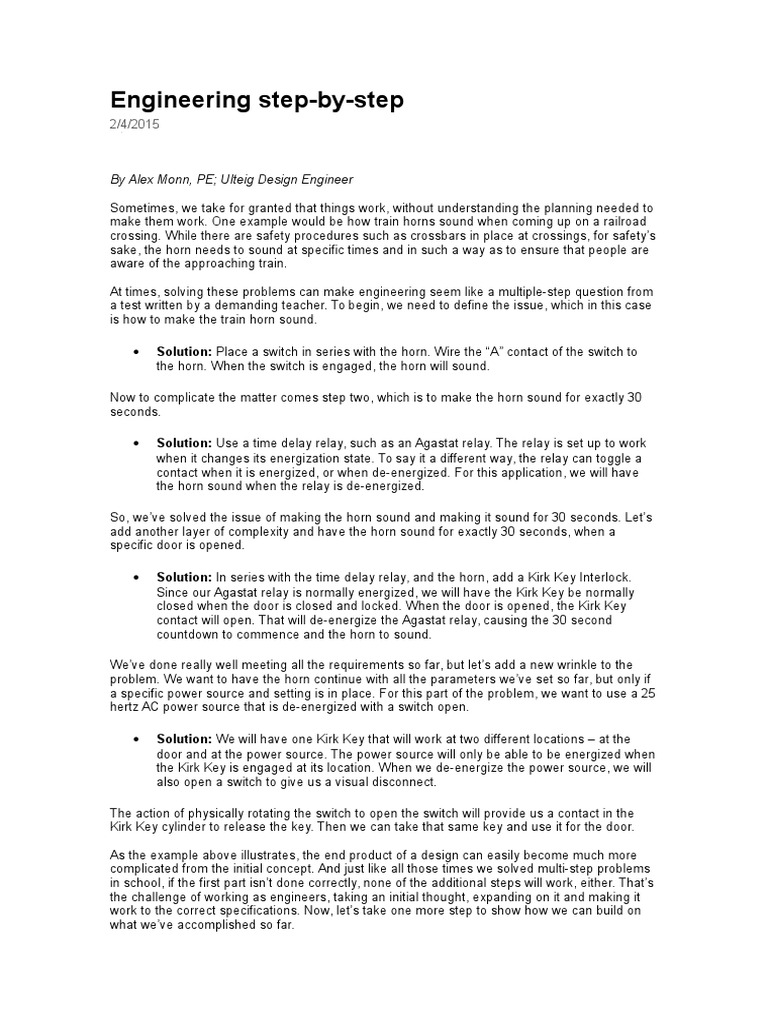 Engineering Step by Step | PDF | Relay | Switch