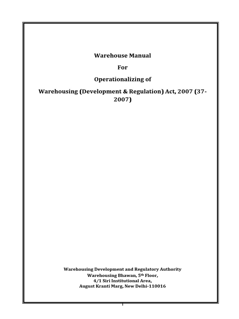 Warehouse Manual 30012013 | PDF | Warehouse | Laboratories