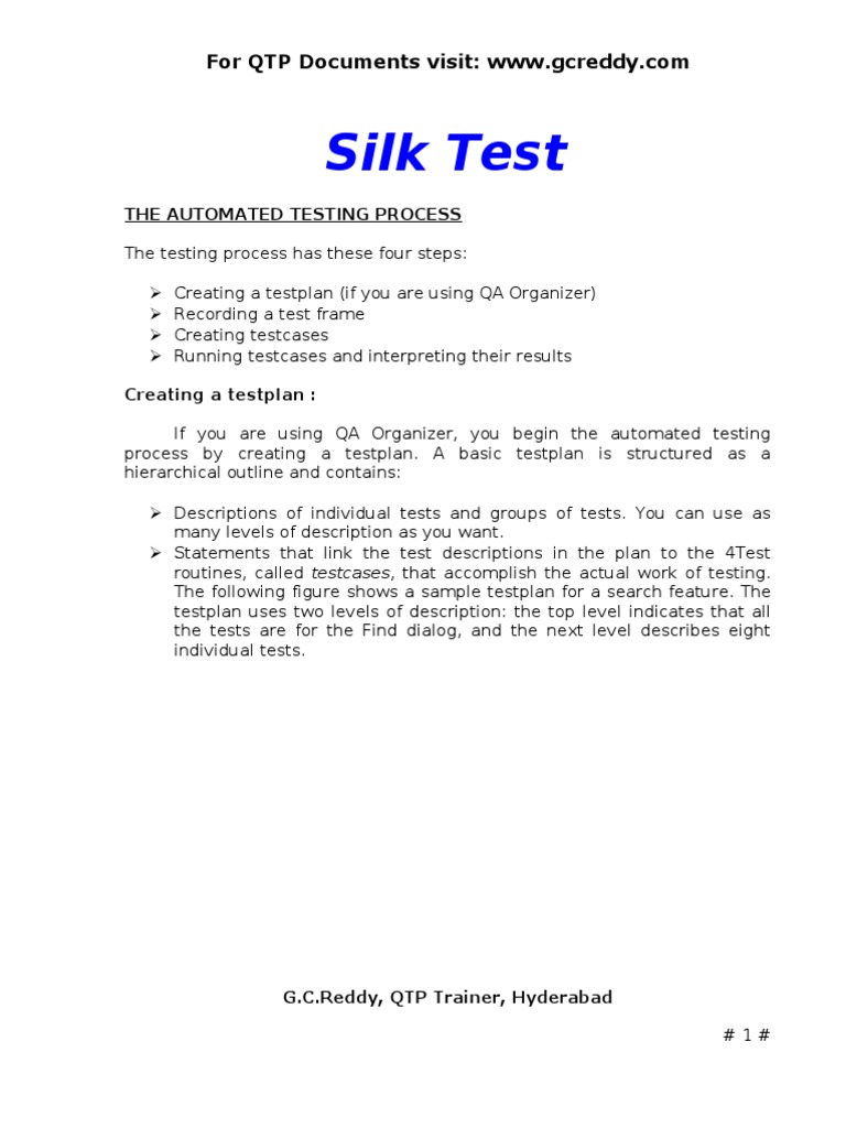 Silk Test | PDF | Data Type | Class (Computer Programming)