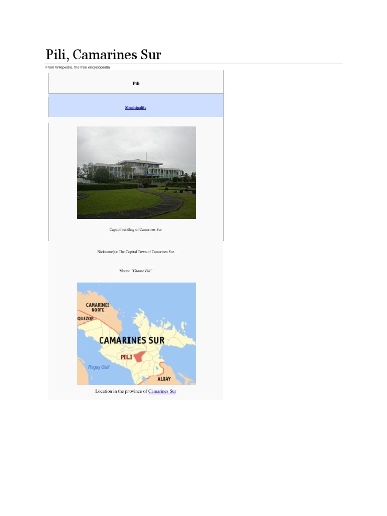 History of Pili Camarines | PDF | Schools | Languages