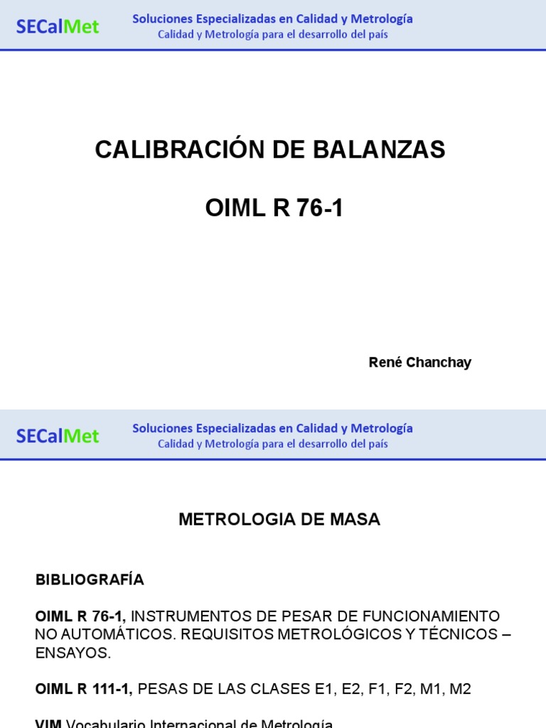 Calibración de Balanzas-OIML | PDF | Metrología | Calibración