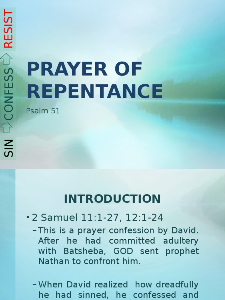 David's Prayer of Repentance | PDF | Repentance | Sin