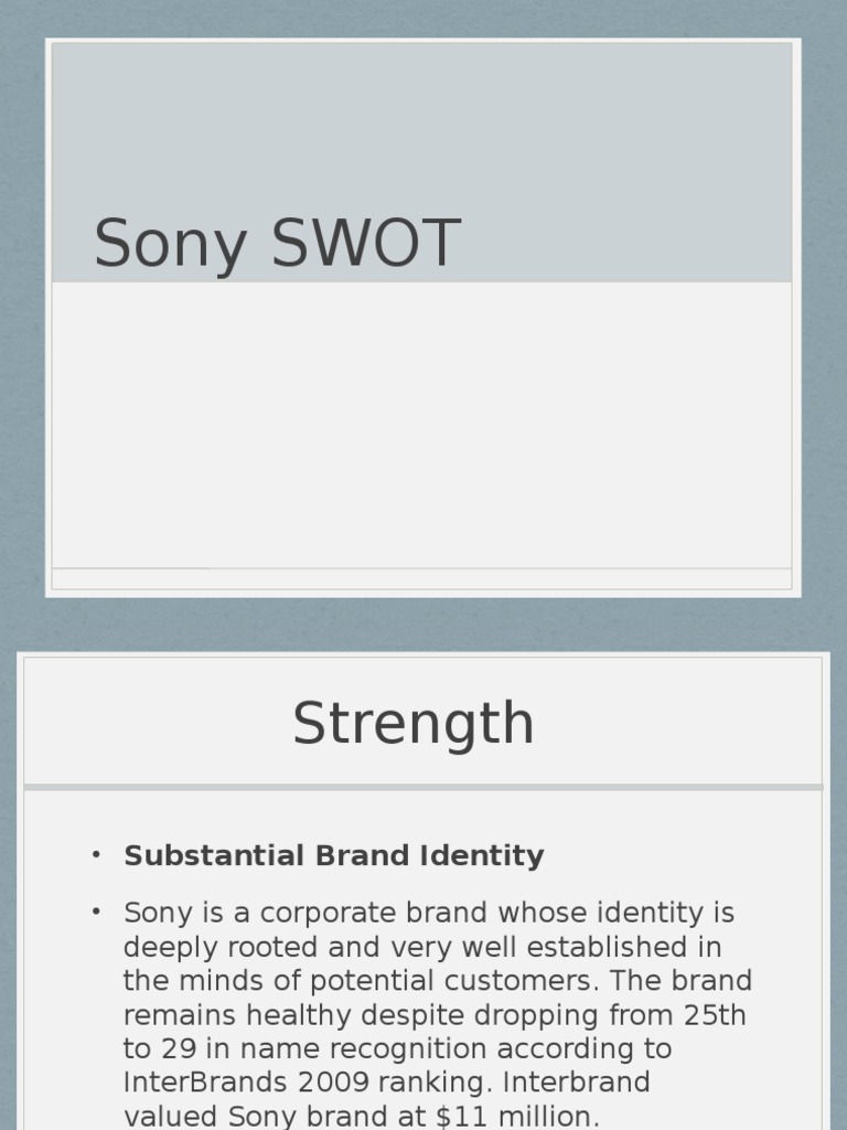 Sony Swot Analysis | PDF | Sony | Bric