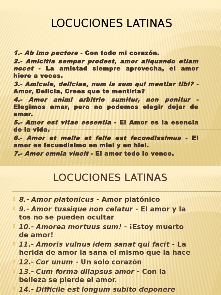 El Amor, Loc. Lat.-1 | PDF | latín | Idiomas