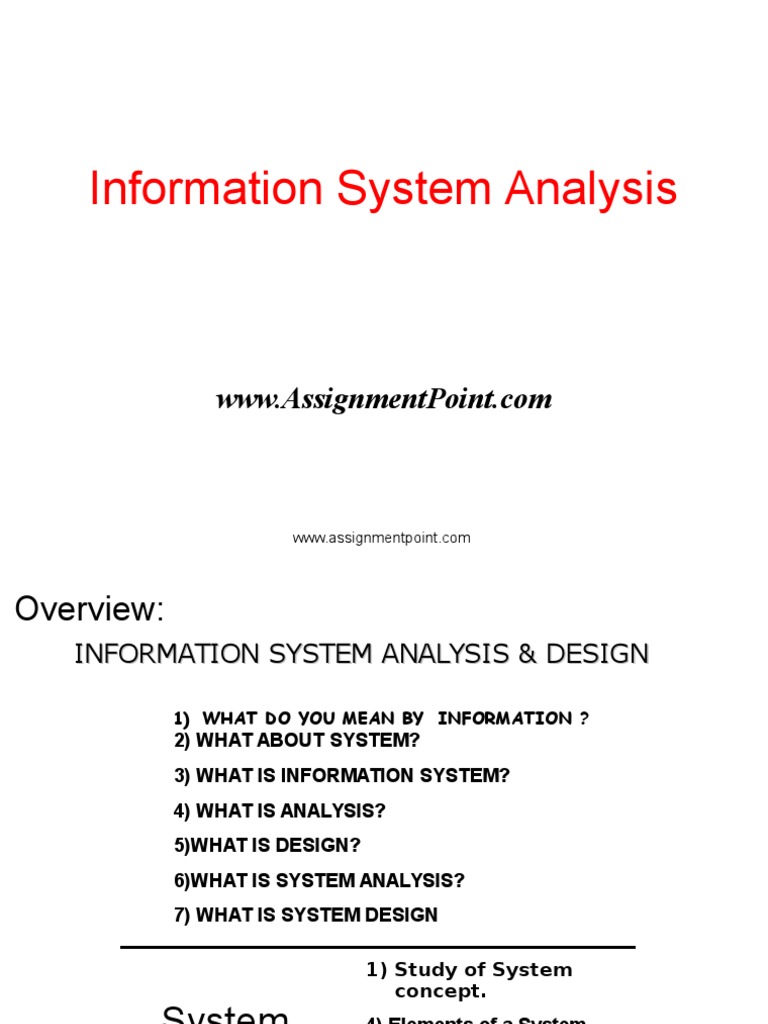Information System Analysis | PDF | System | Intelligence Analysis