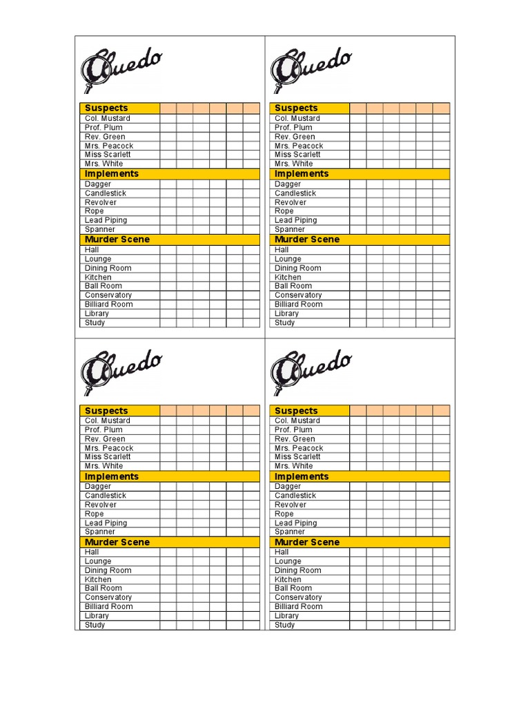 Cluedo | PDF