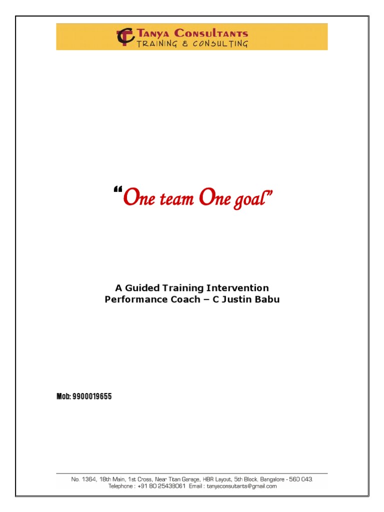 One Team One Goal - One Day Concept Note - Justin Babu | PDF | Goal ...