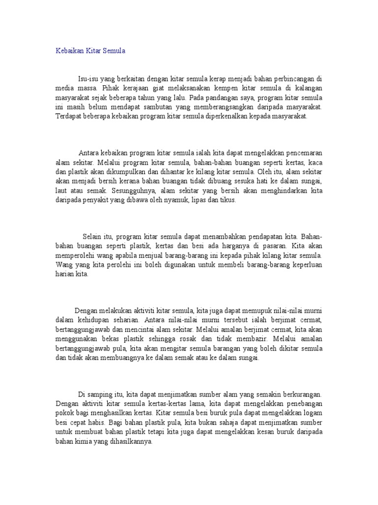 Kebaikan Kitar Semula | PDF