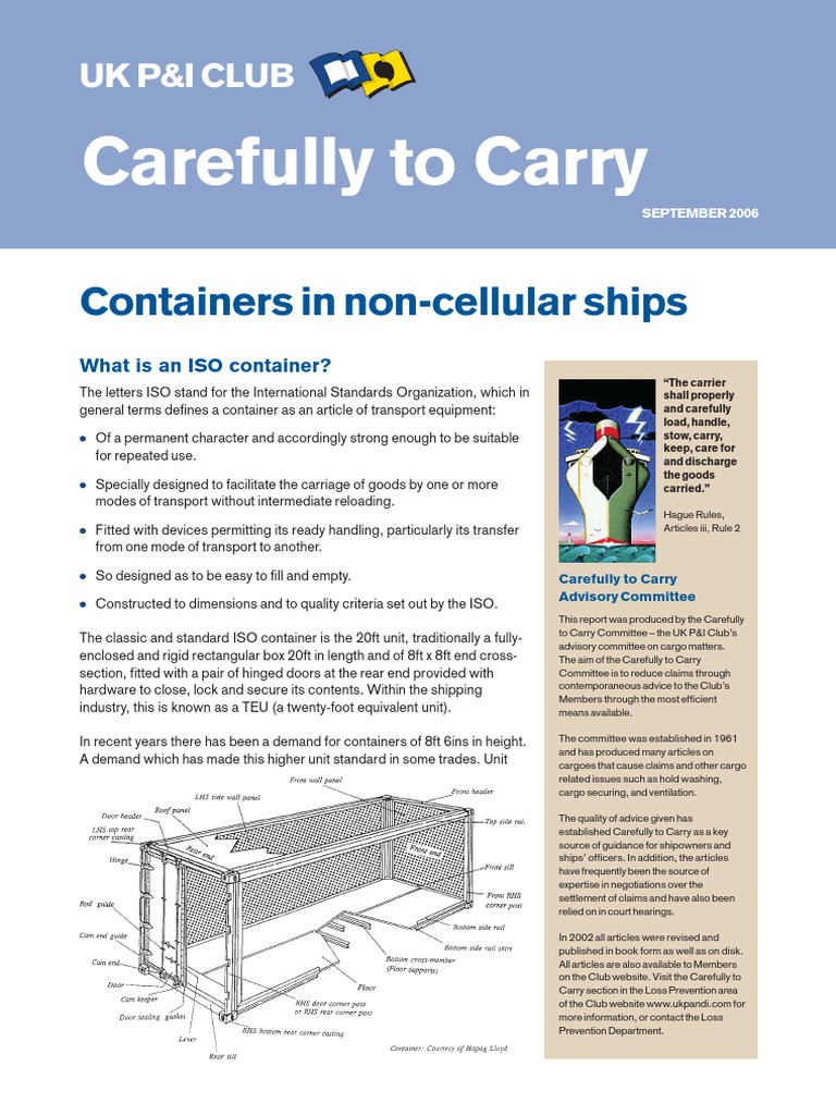 Non-Cellular Container Shipping Guide | PDF | Containerization | Cargo