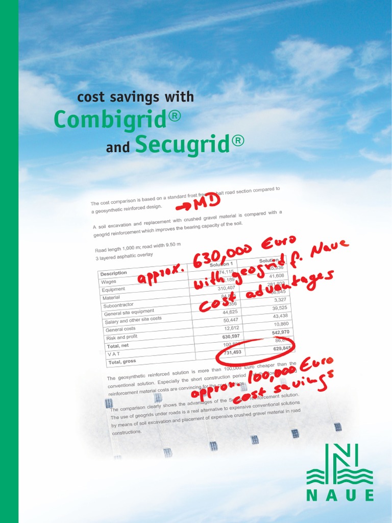 Cost Saving With Combigrid and Secugrid | PDF | Road | Civil Engineering