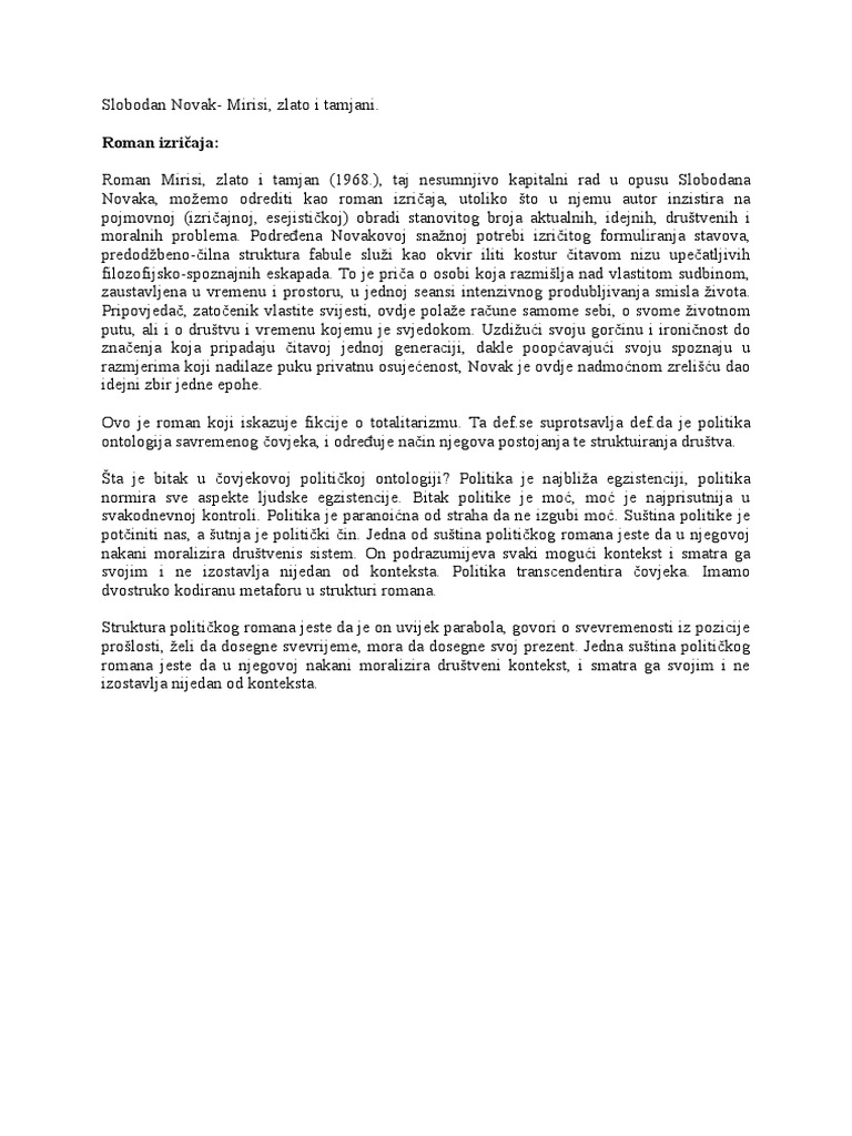 Slobodan Novak - Miris, Zlato I Tamjani | PDF