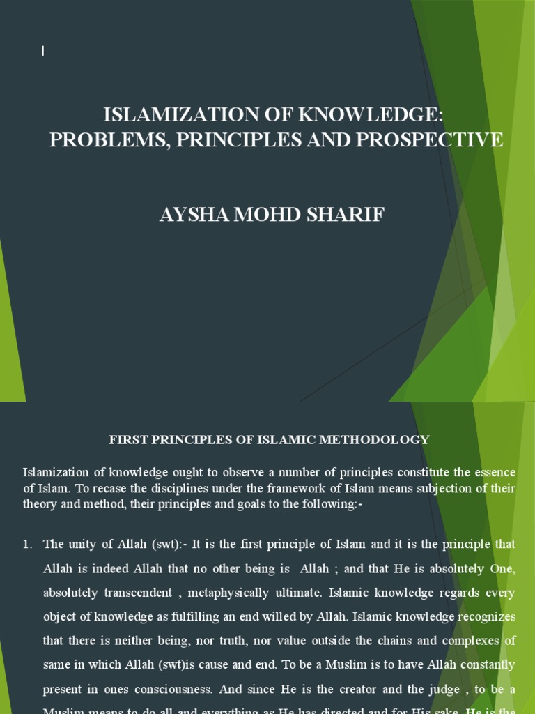 Islamization of Knowledge, Principles, Problems and Prospectives | PDF ...