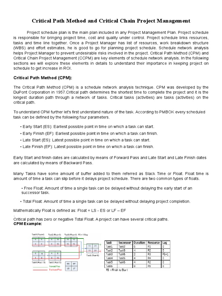 Critical Chain VS Critical Path Method | PDF | Production And ...