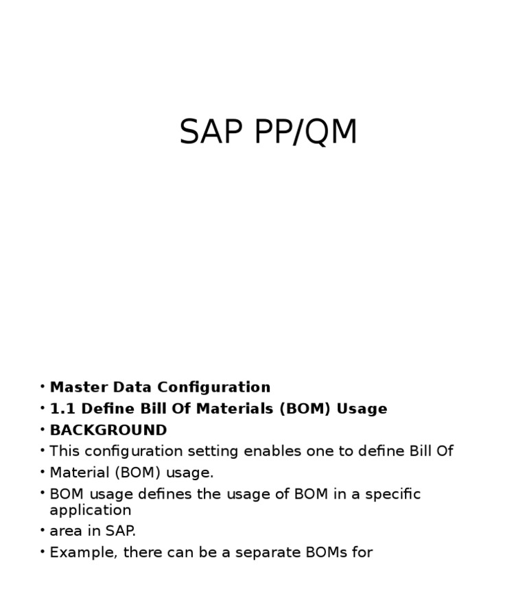 Sap PP QM | PDF