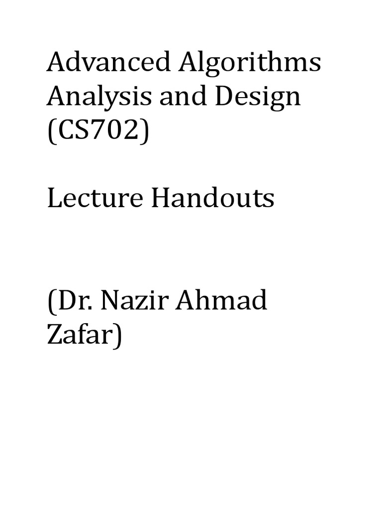 Combined Handouts CS702 (PDF Format) | PDF | Computational Complexity Theory | Set (Mathematics)