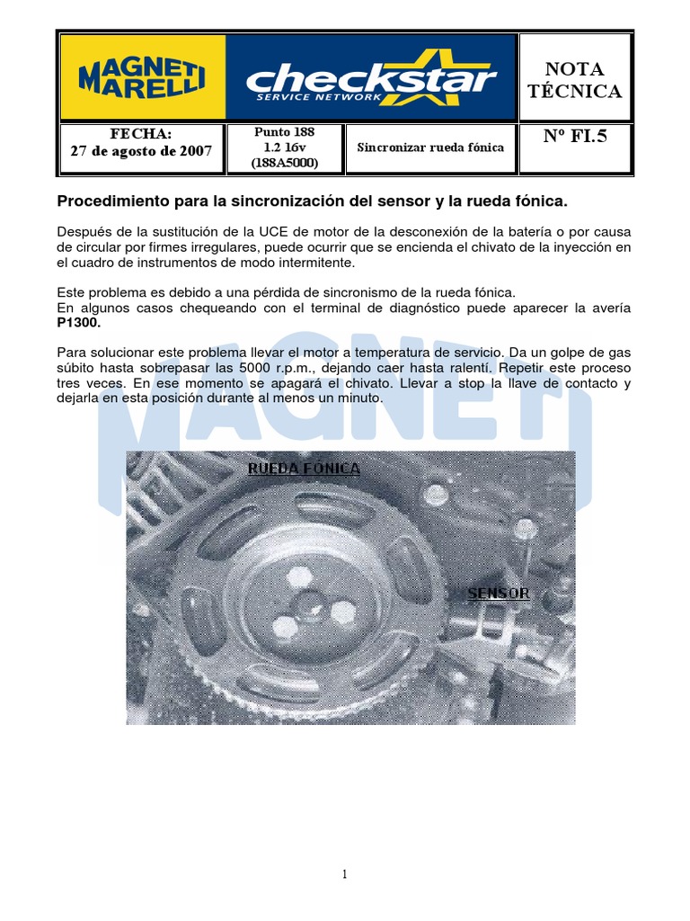 Sincronización de Rueda Fónica P1300 | PDF