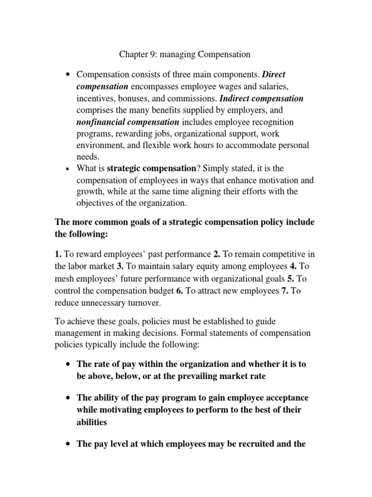 Direct Compensation Encompasses Employee Wages and Salaries, Indirect ...
