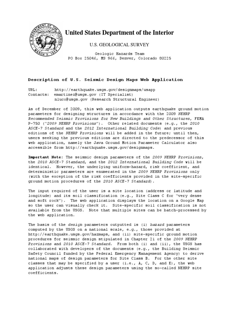 USGS Seismic Design Maps Web App Intro | PDF | United States Geological ...