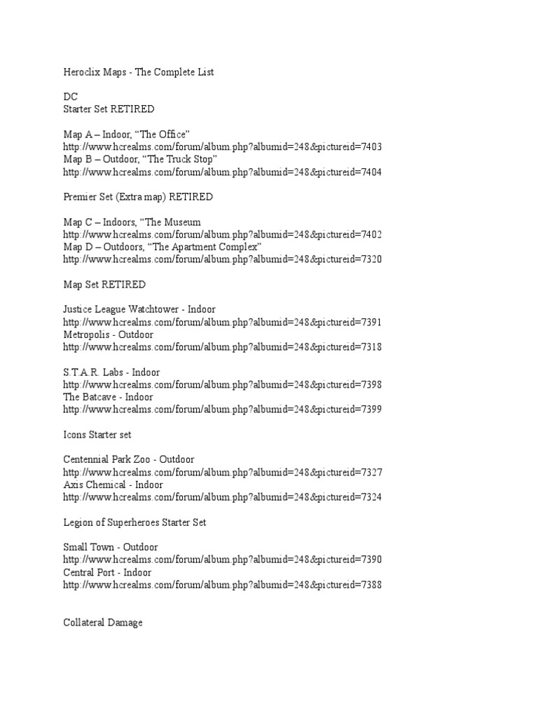 Heroclix Maps | PDF | The Hobbit | Comics Characters