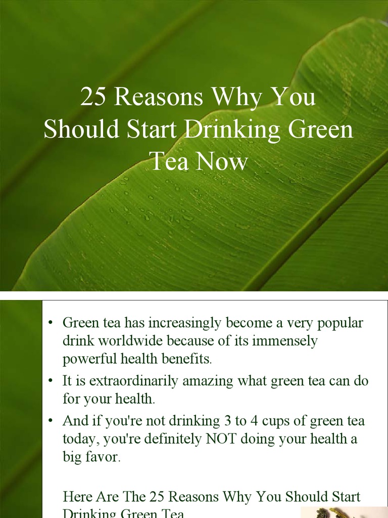 Drinking of Green Tea | PDF | Green Tea | Antioxidant
