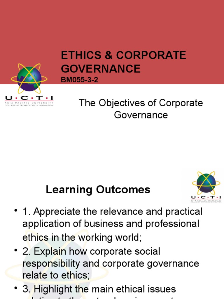 Slide 5 the Objectives of Corporate Governance | Corporate Governance ...