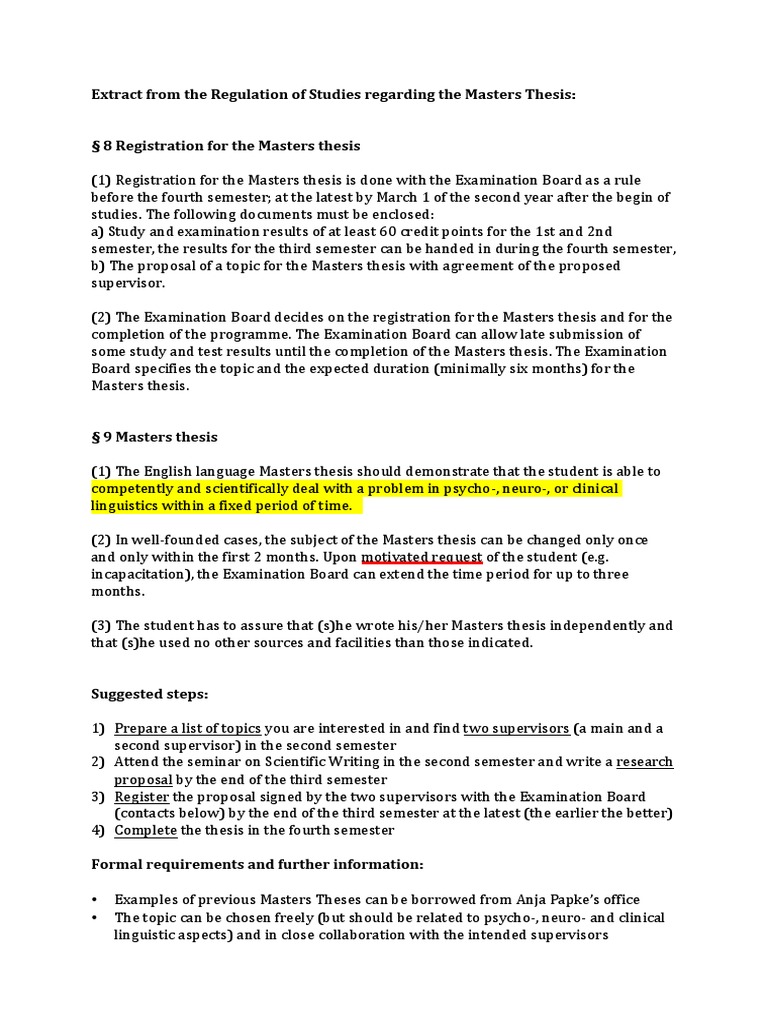 Masters Thesis Guide | PDF | Thesis | Academia