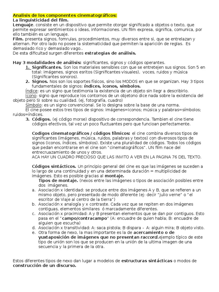 Análisis de Componentes Cinematográficos | PDF | Imagen | Los símbolos