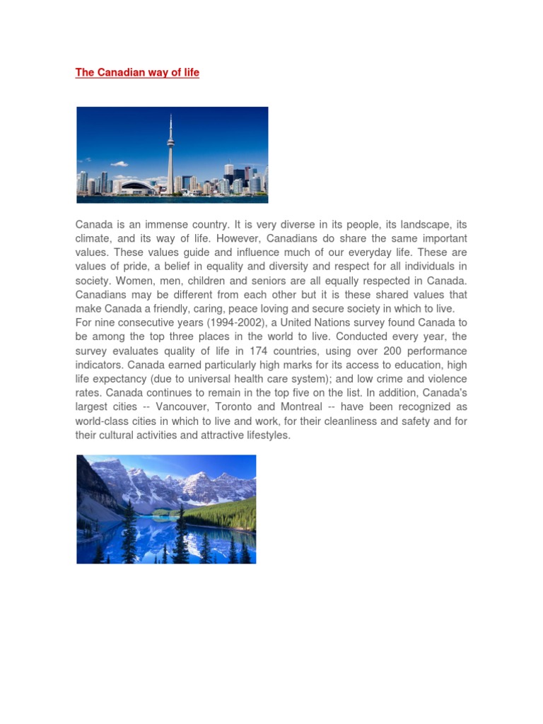 The Canadian Way of Life | PDF | Provinces And Territories Of Canada ...
