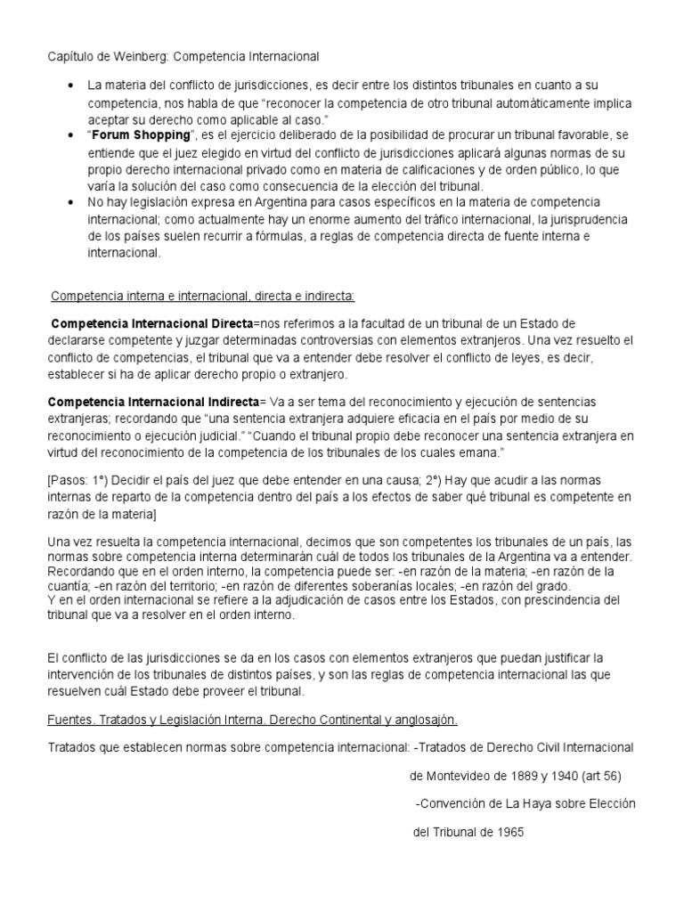 Competencia Internacional | PDF | Competencia (ley) | Jurisdicción