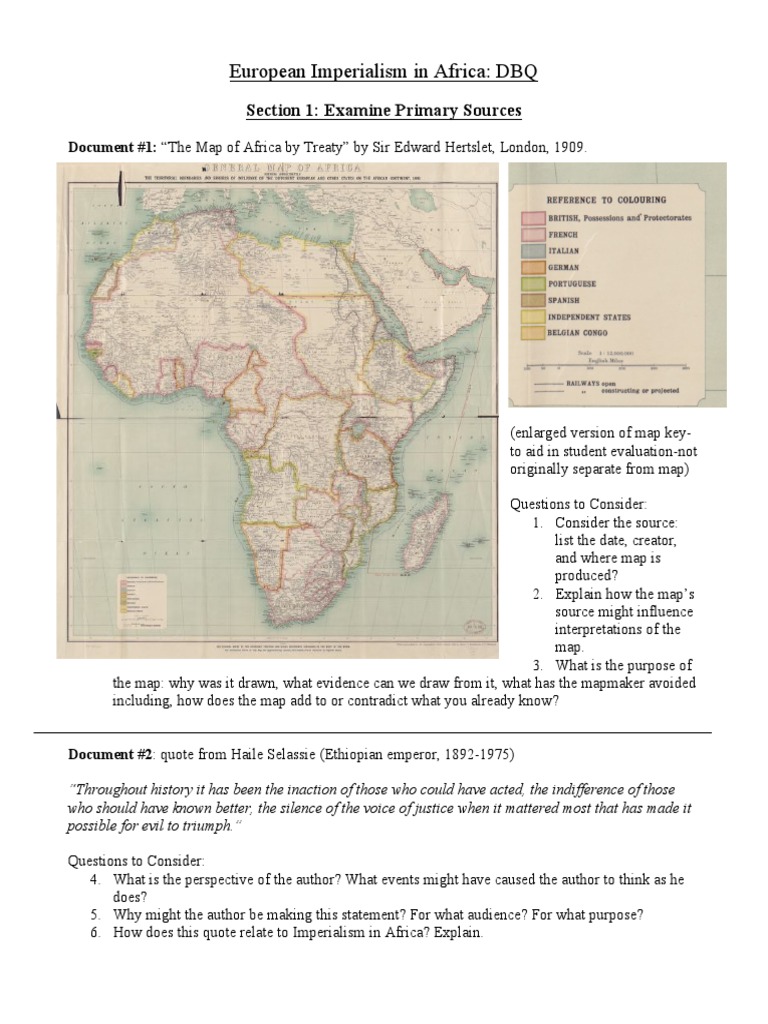 Imperialism in Africa DBQ | PDF | Boer | Colonialism