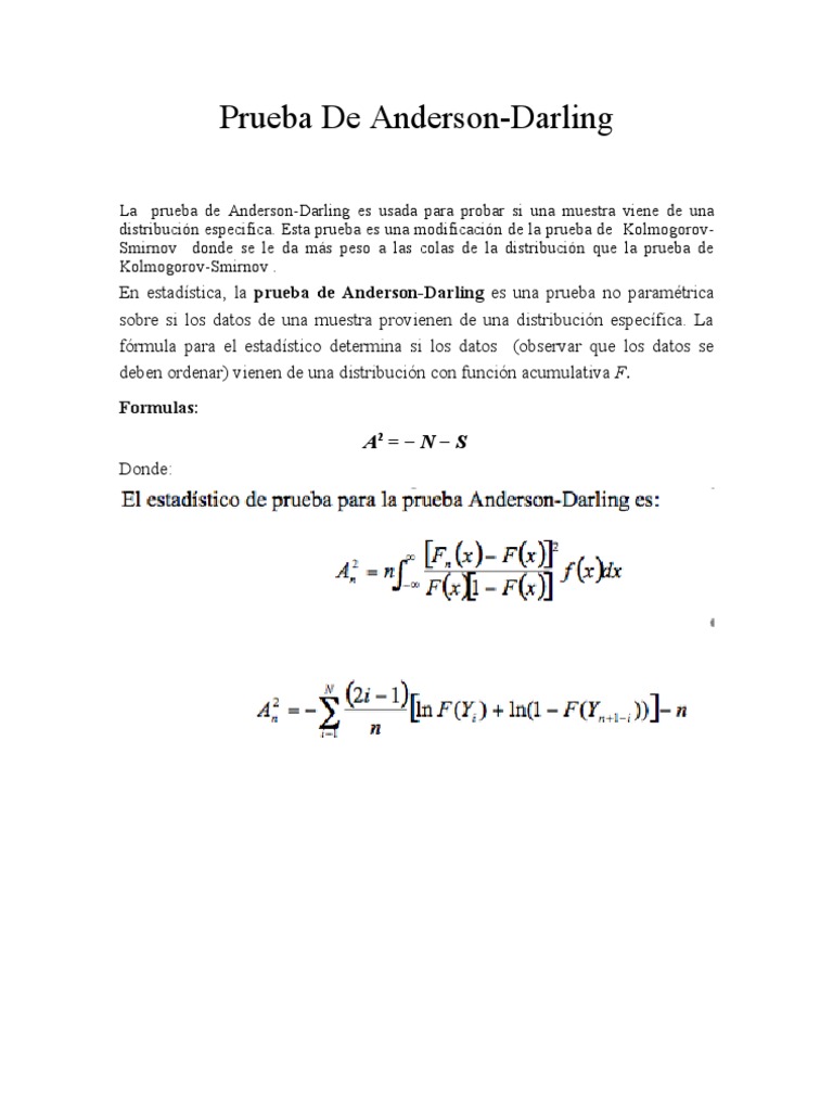 Prueba de Normalidad Anderson-Darling | PDF | Distribución normal ...