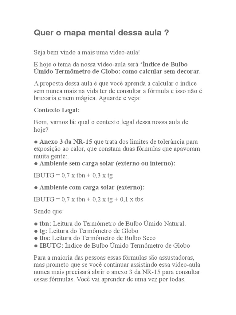 Calculo Do Ibutg | PDF | Termômetro | Calor
