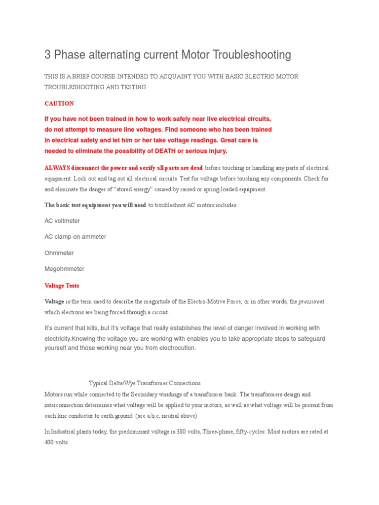 3 Phase Alternating Current Motor | PDF | Electrical Resistance And ...