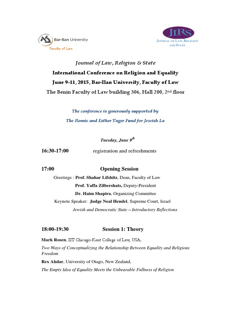 Religion and Equality Conference 2015 | PDF | Freedom Of Religion ...