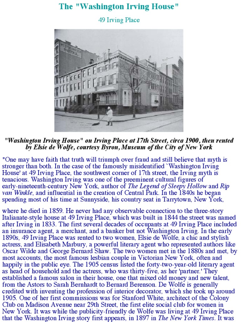 Irving-New York Streetscapes | PDF | Washington Irving | Manhattan