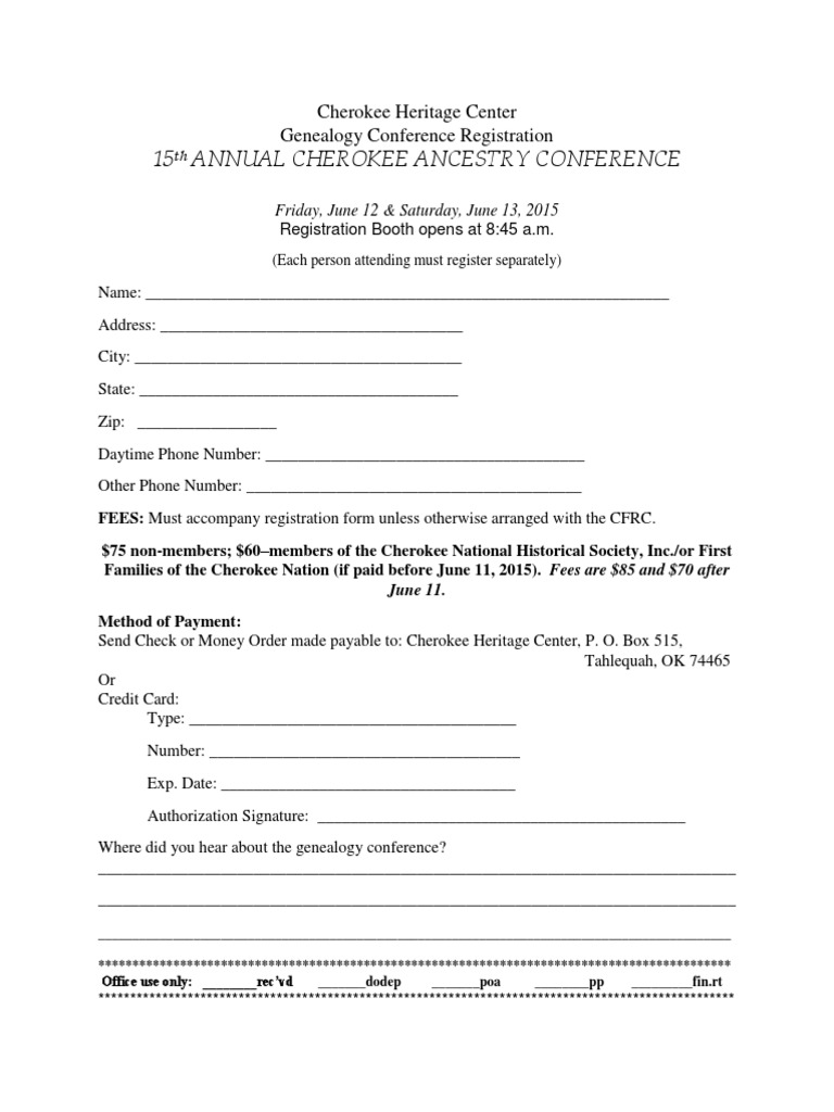 2015 Conference Registration | PDF