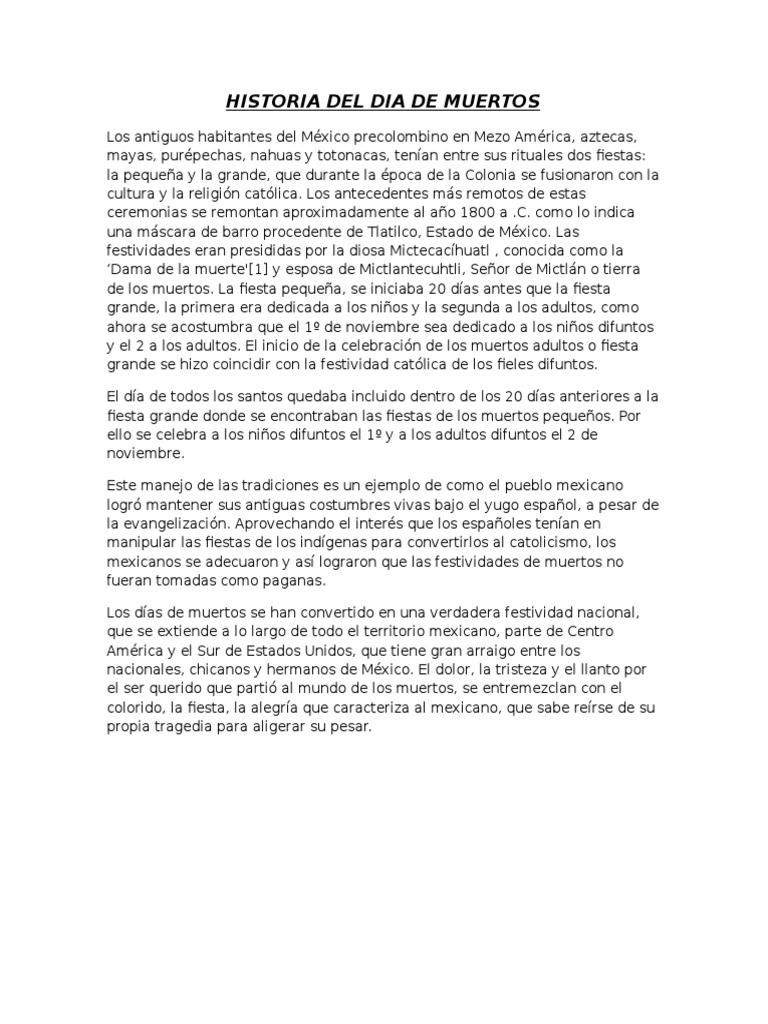 Historia Del Dia de Muertos | México | Rituales