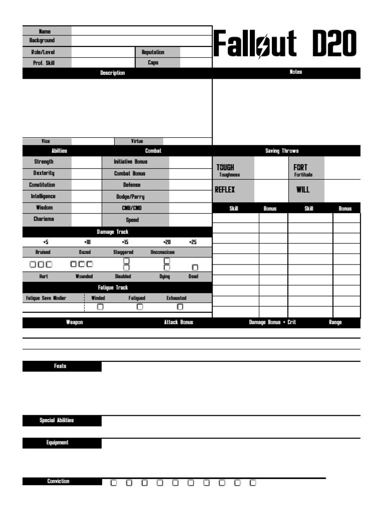 RPG Character Sheet Overview | PDF