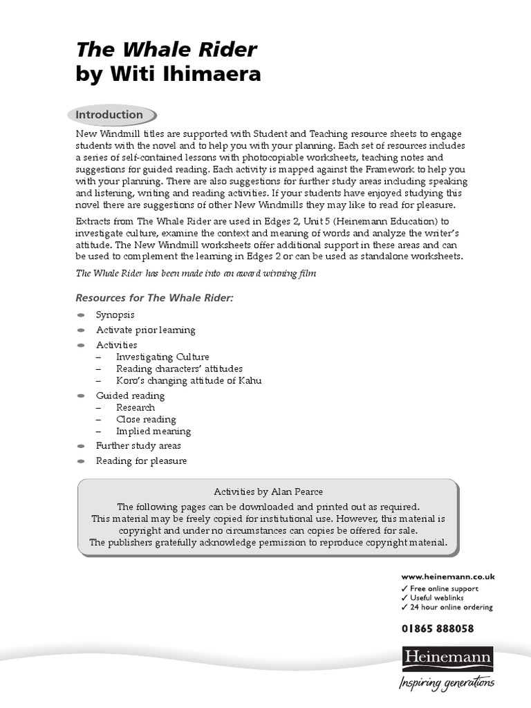 Whalerider Unit For The Book | PDF | Māori People | Essays