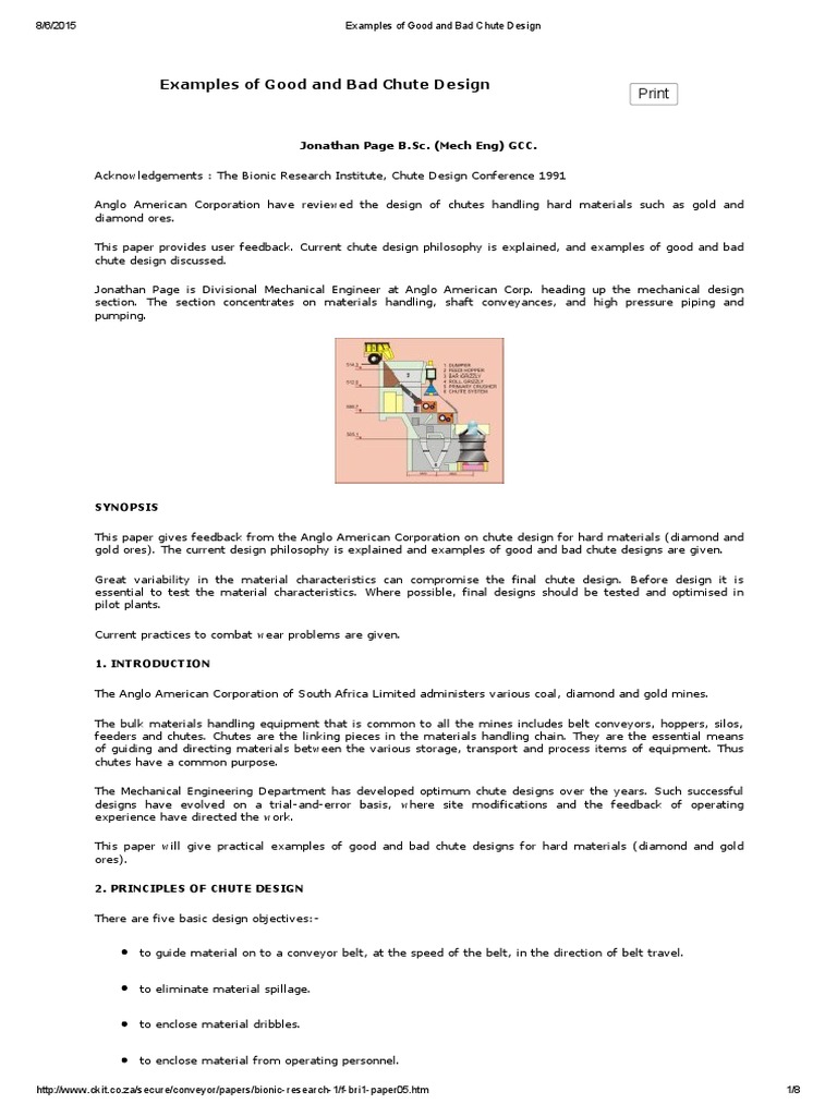 Examples of Good and Bad Chute Design | PDF | Belt (Mechanical ...