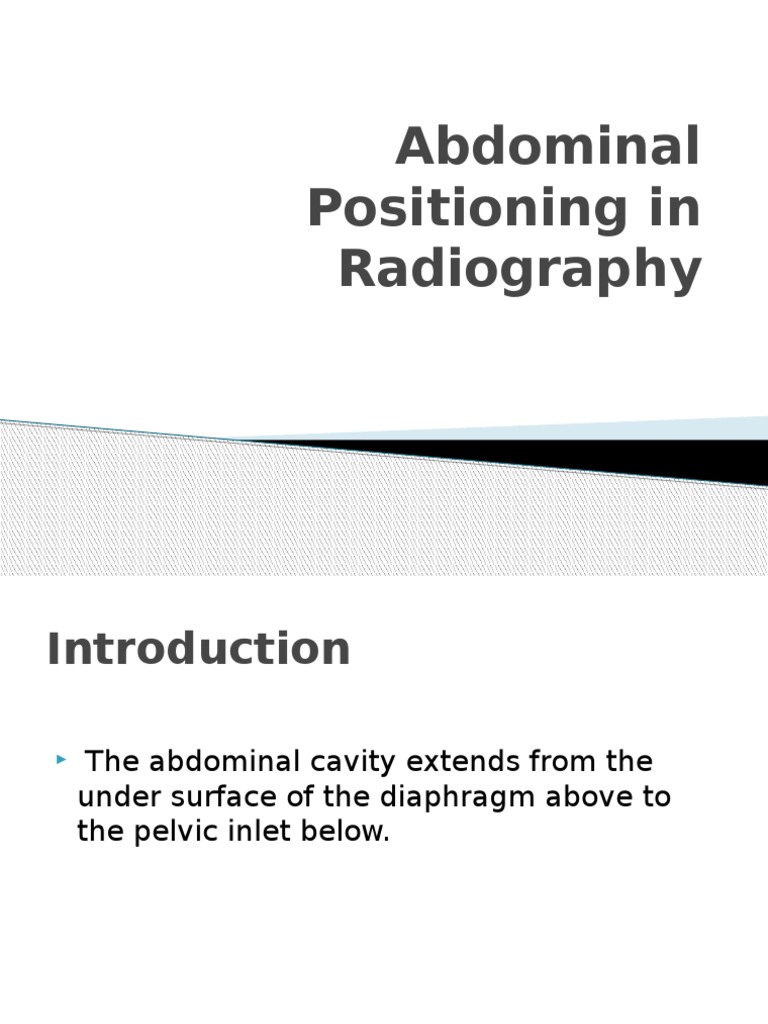 Abdominal X-Ray Positioning Guide | PDF | Abdomen | Pelvis