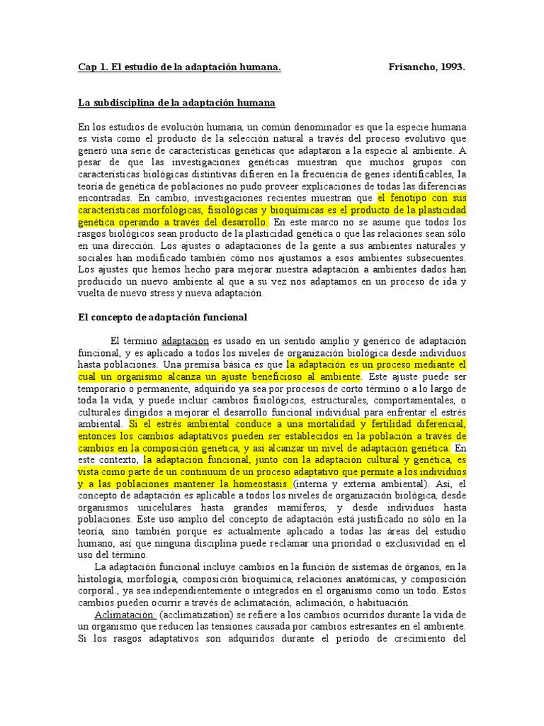 Adaptación Humana: Procesos y Tipos | PDF | Adaptación | Sangre