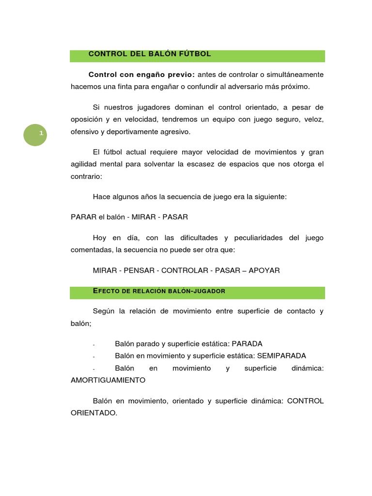 Control Del Balon en El Fútbol | PDF | Asociación de Futbol | Pie