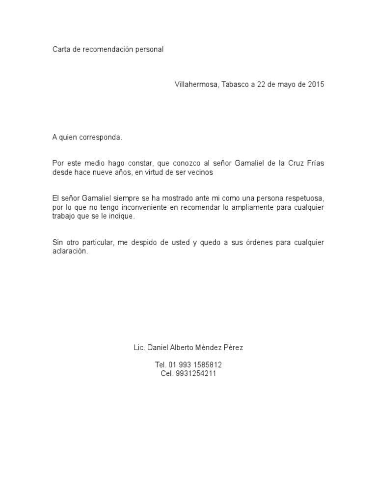 Modelo De Carta Personal | Images and Photos finder