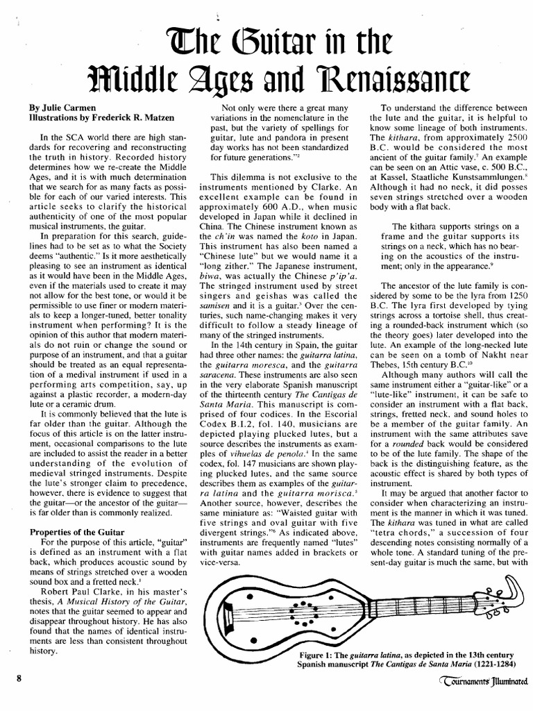The Guitar in The Middle Ages and Renaissance | PDF | Guitars | String ...